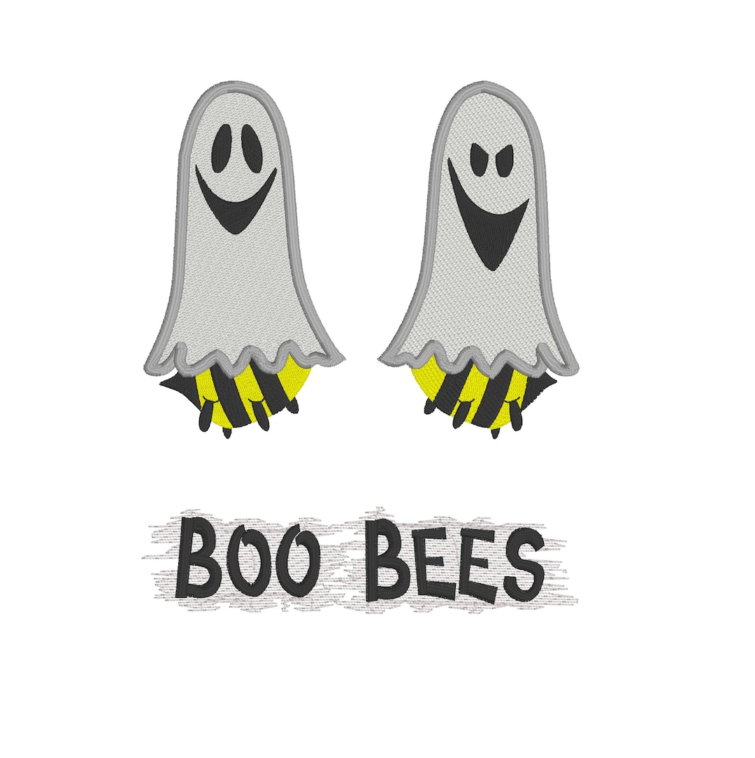 Boo Bees Embroidery Design Pattern for Tshirt Towels Applique Ghost ...
