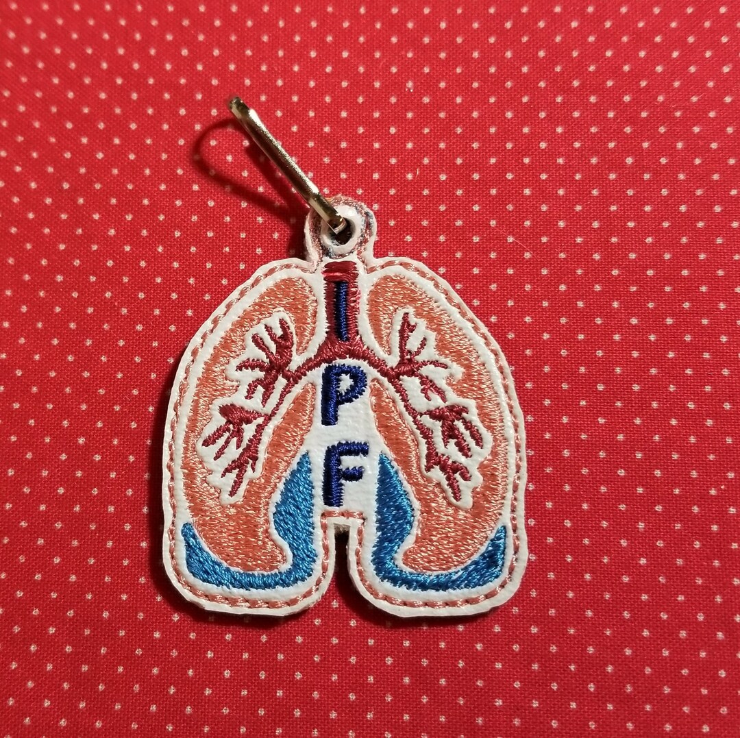IPF Charm Keyfob Embroidery Design. Idiopatic Pulmonary Fibrosis ITH ...