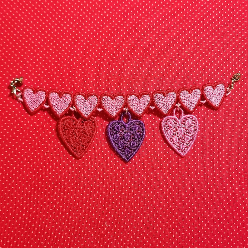 FSL Heart Bracelet Embroidery Design for Charms and Letters. 4 - Etsy