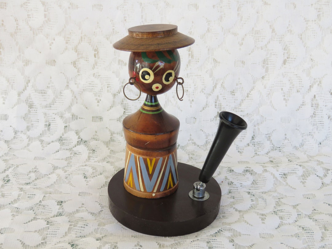 Kitsch Vintage 1950's Ink Well Ink Pot Pen Stand Retro Wooden Office - Etsy