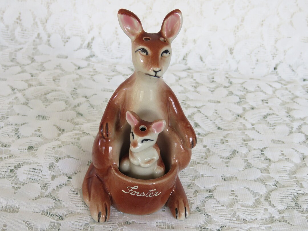 Vintage Kitsch Kangaroo and Joey Ceramic S & P Made in Japan 1950s ...