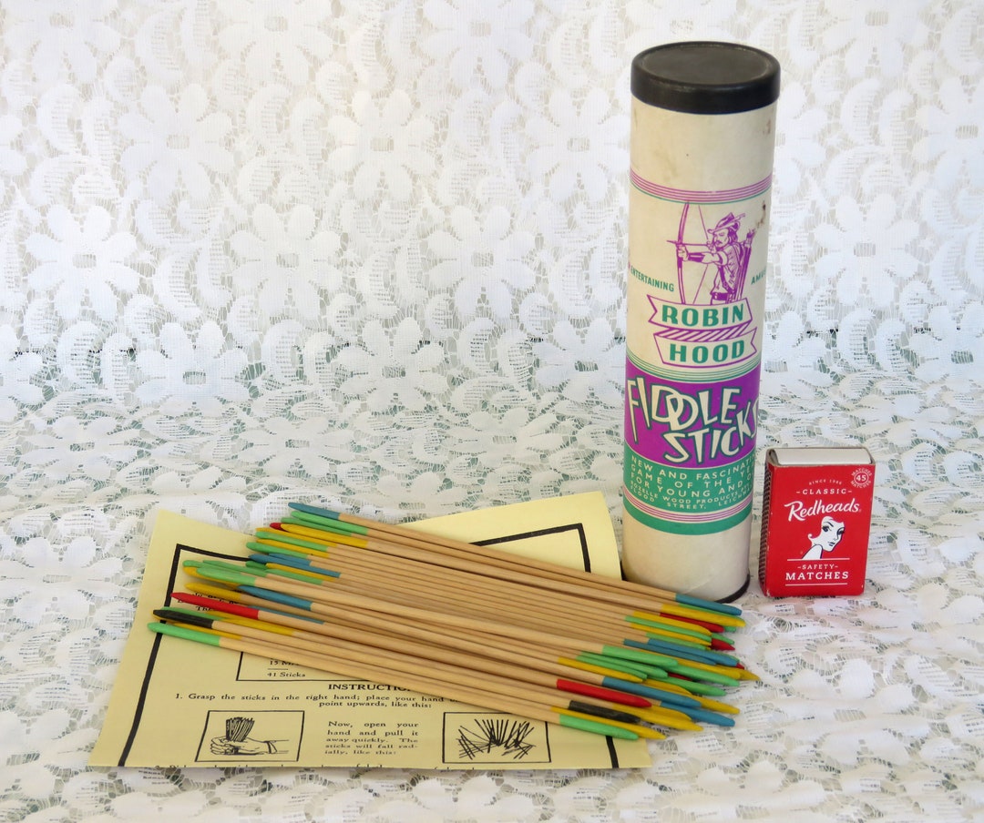 Vintage 1950s Robin Hood Fiddle Sticks Wooden Sticks Game With ...