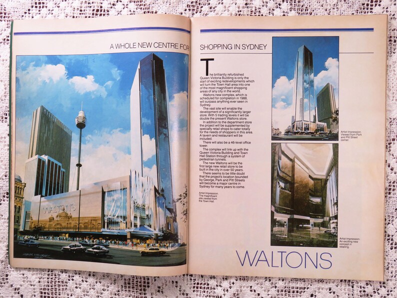 Vintage 1986 QVB Sydney Magazine - History Queen Victoria Building ...