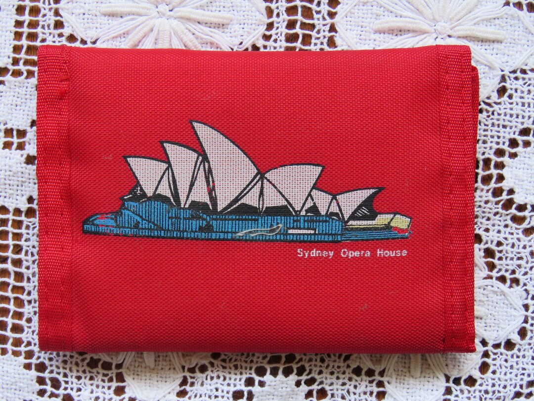 Vintage Sydney Opera House 1980s Classic Velcro Souvenir Red Wallet - Etsy