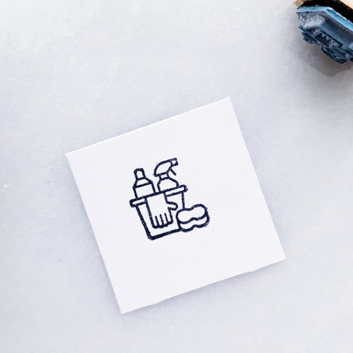 Small Cleaning Rubber Stamp Cleaning Day Stamp for Calendars | Etsy