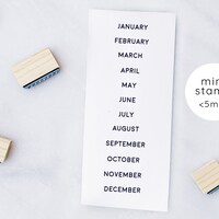 Minimalist Calendar Clear Stamp Set, 4x6in Months Journal Photopolymer ...