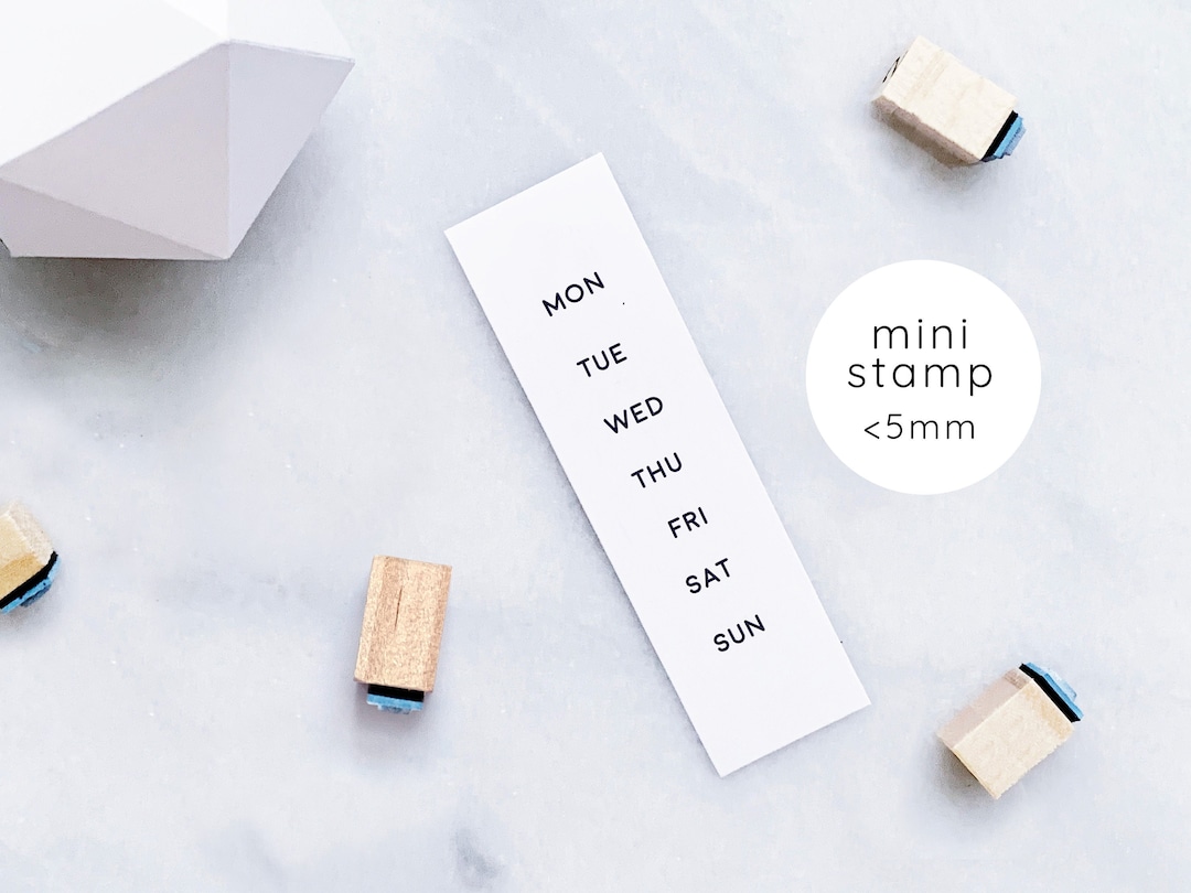 Days of the Week Rubber Stamp Set • Small Weekday Stamps • Stamp for ...