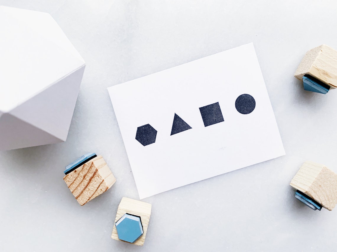 Tiny Geometric Shape Stamps Small Rubber Stamps for Bujos | Etsy