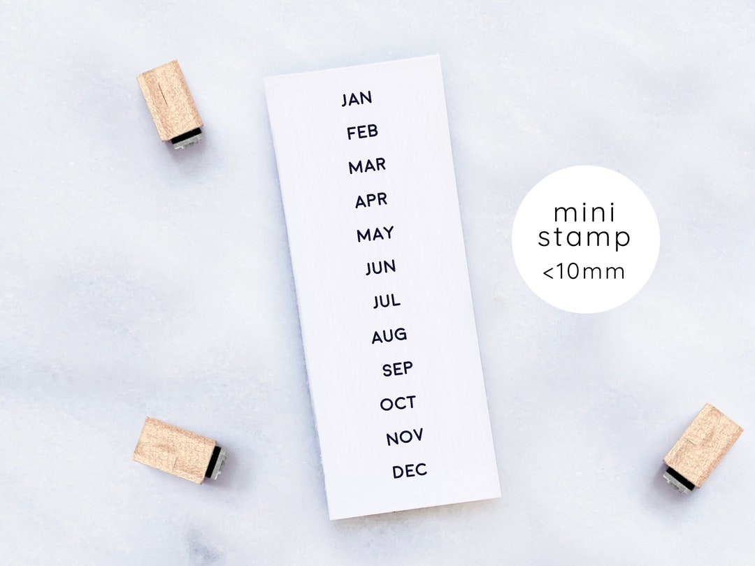 Abbreviated Calendar Months Rubber Stamp Set • Small Month Stamps ...