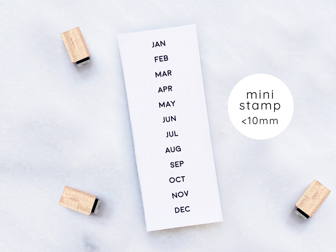 Abbreviated Calendar Months Rubber Stamp Set Small Month - Etsy