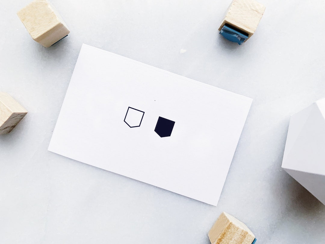 Small Flag Rubber Stamp Set Geometric Shape Stamps Tiny Stamps for ...