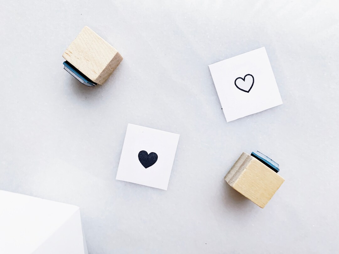 Small Heart Rubber Stamp Set • Tiny Shape Stamps - Etsy
