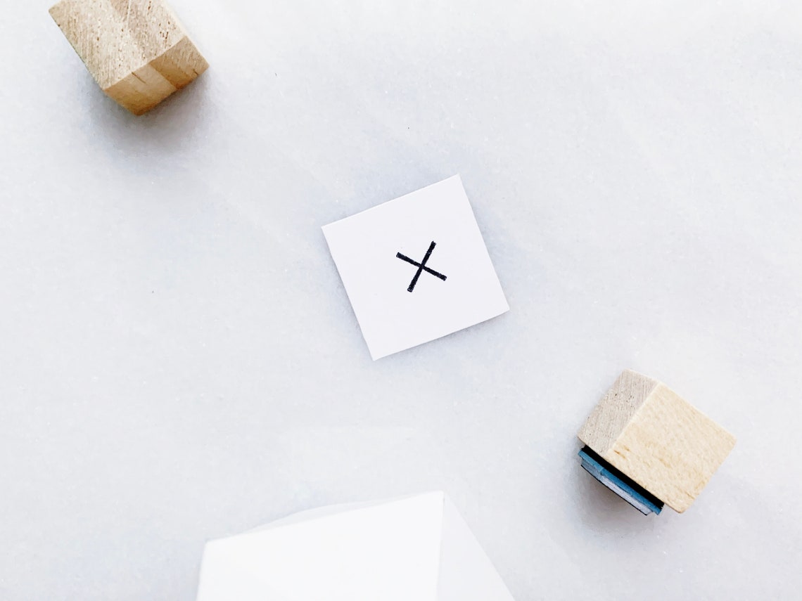 Small Cross X Rubber Stamp Small Plus Stamp Tiny Shape - Etsy