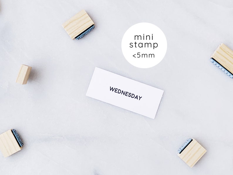 Full Days of the Week Rubber Stamp Set Small Weekday Stamps - Etsy