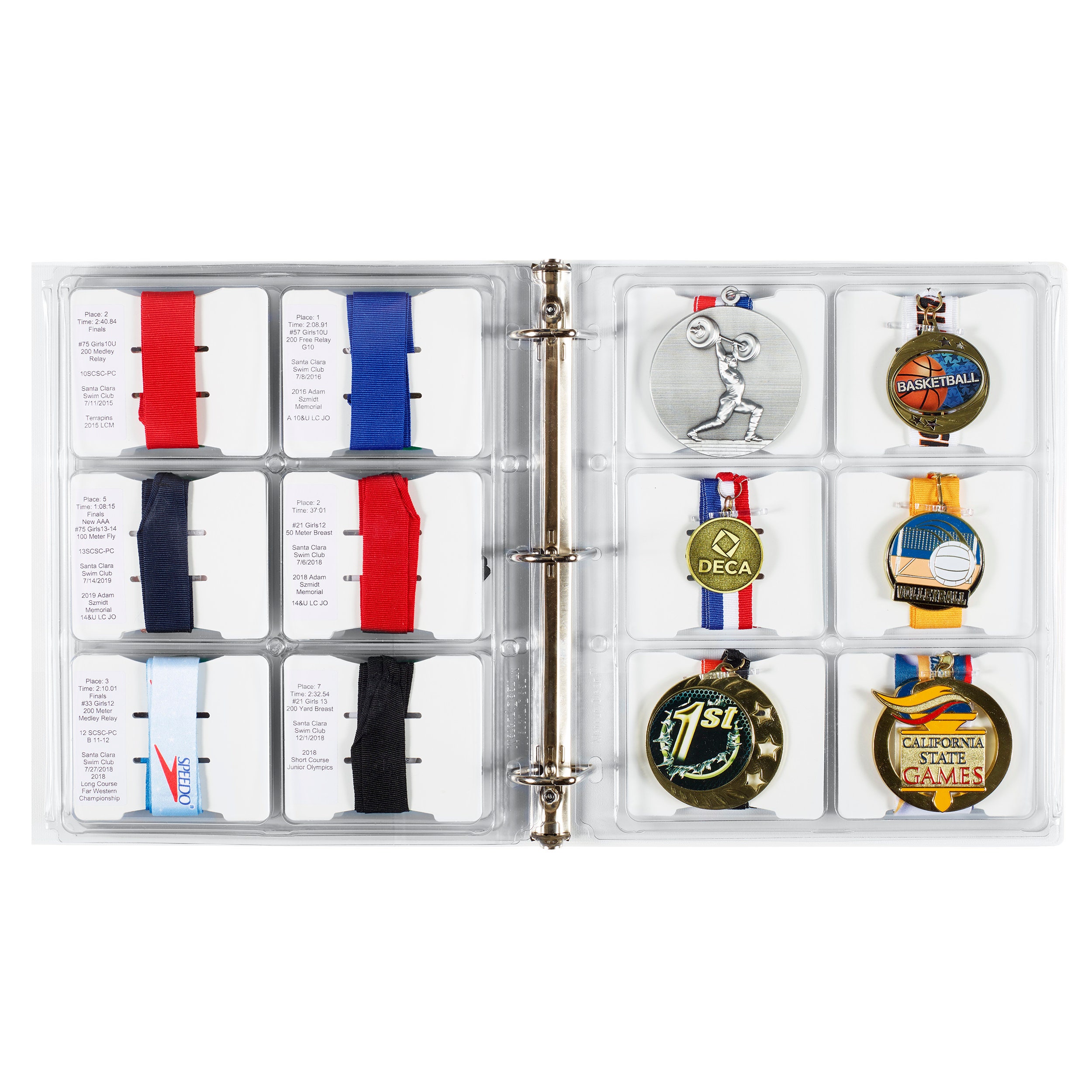 Award Medal Organizer Display Storage Binder With 3 Pages for 18 ...