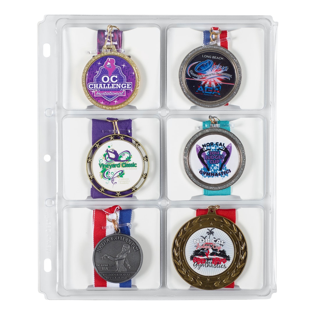 Medal Display Organizer Storage Binder Pages STANDARD Size Award Medals ...