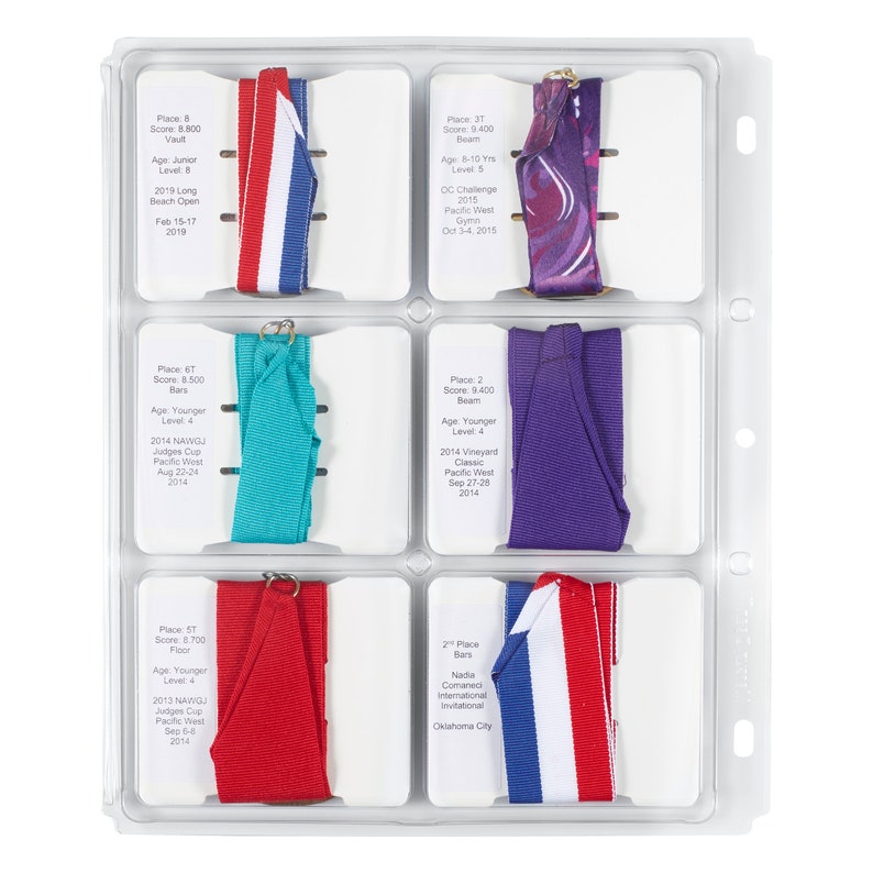 Medal Display Organizer Storage Binder Pages STANDARD Size Award Medals ...