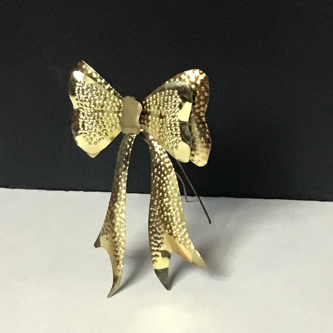 Vintage Gold Metal Bow - Etsy