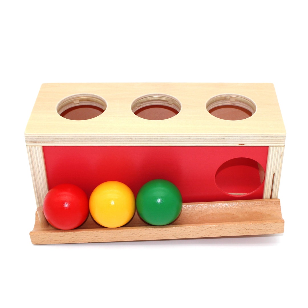 Montessori Toddler Ball Toy Push Object Permanence Ball Box With 3 ...