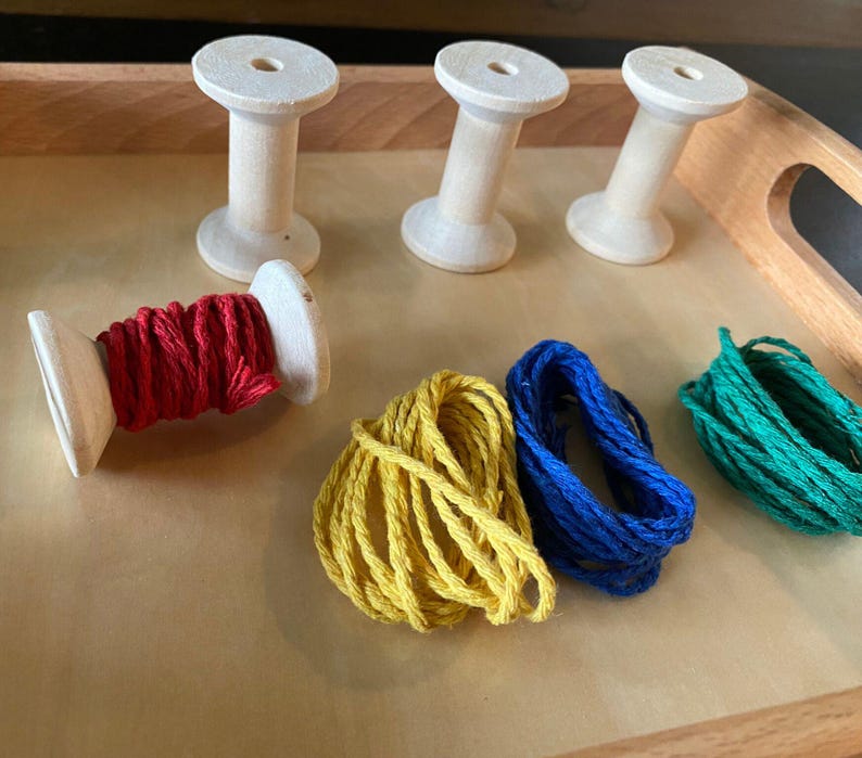Montessori Practical Life Wrap the Spool Activity Yarn Activity ...