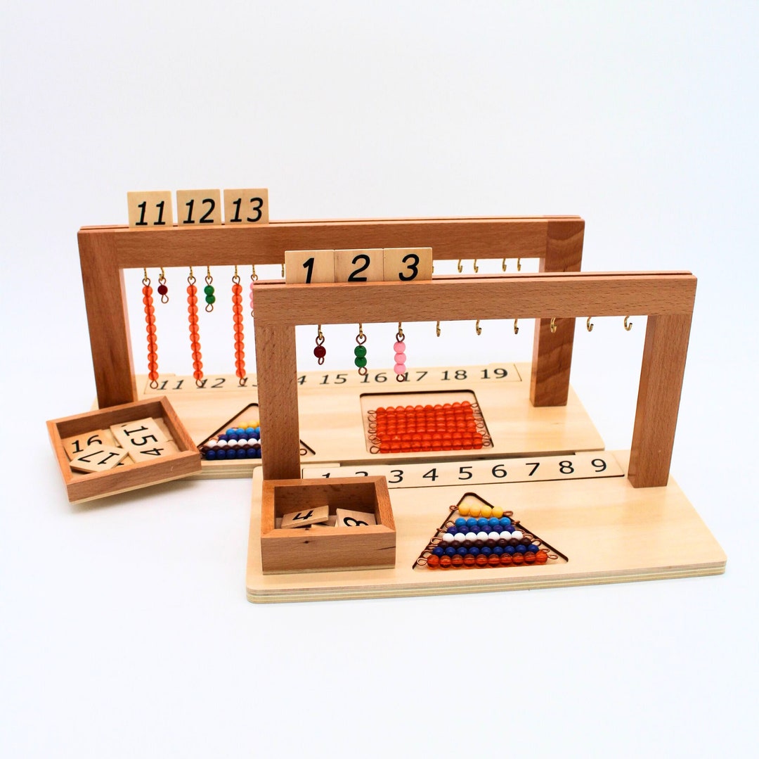 Montessori Math Bead Hanger: Color Bead Stairs & Number Tiles - Etsy