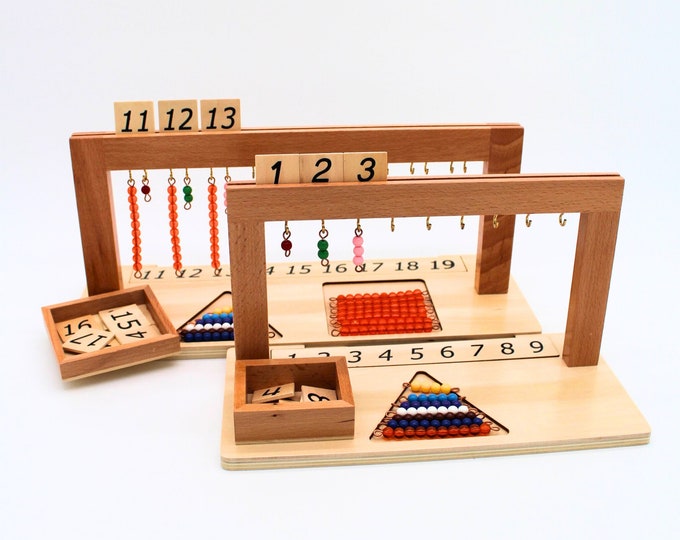 Montessori Math Bead Hanger: Color Bead Stairs & Number Tiles - Etsy