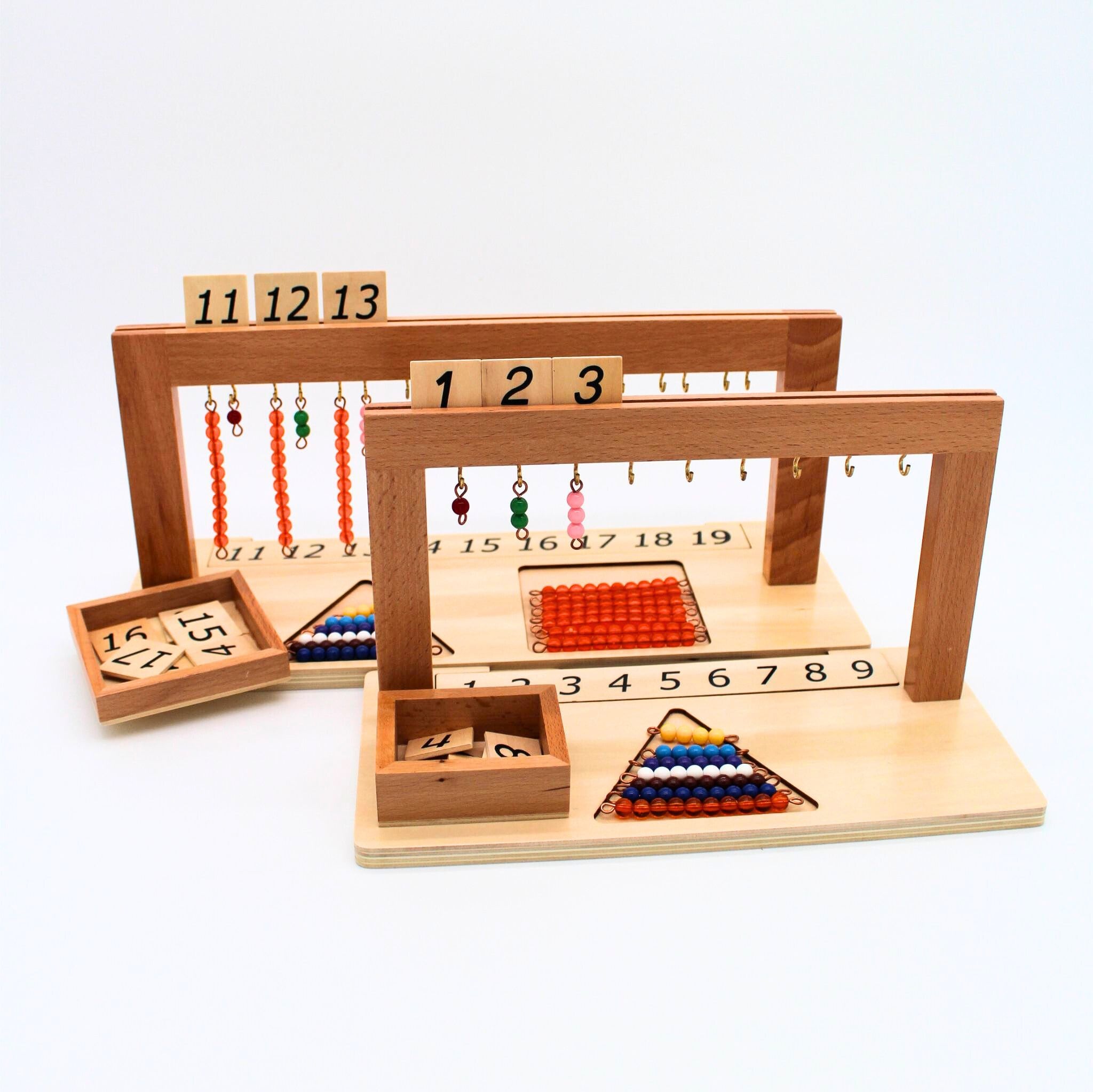 Montessori Math Teen Bead Hanger for Color Bead Stairs With Beads 1-9 ...