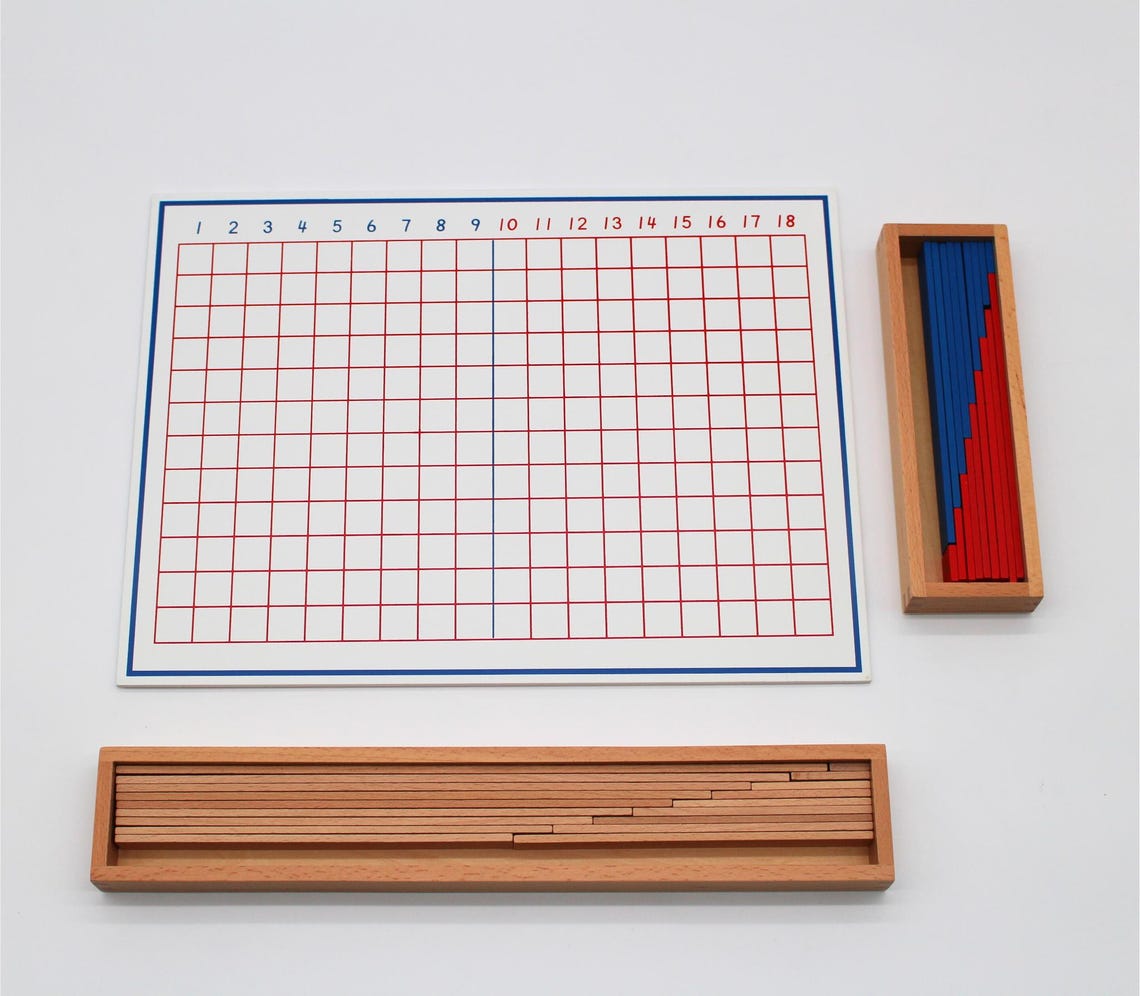 Montessori Addition & Subtraction Strip Board Math Materials School ...