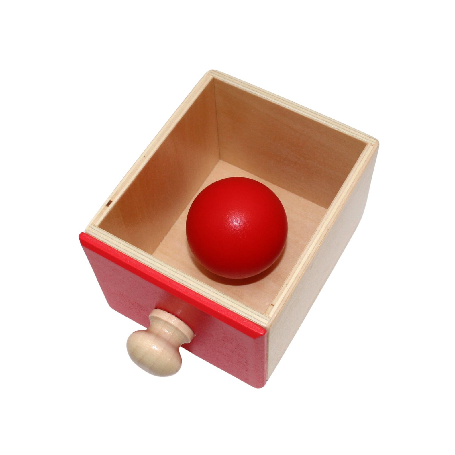 Montessori Object Permanence Box With Bins (comes With 3 Colored Balls ...