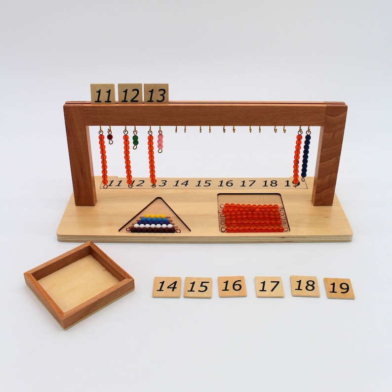 Montessori Math Bead Hanger: Color Bead Stairs & Number Tiles - Etsy