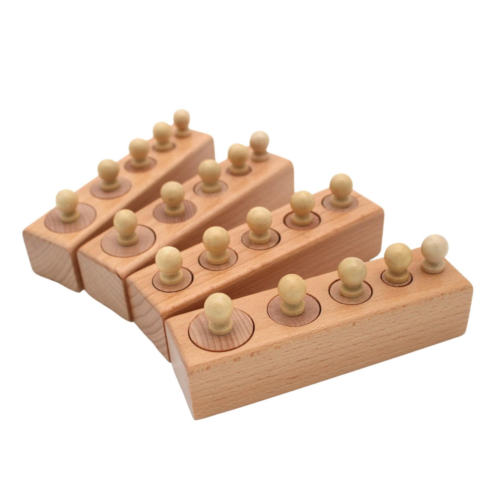 Montessori Sensorial Materials Mini Knobbed Cylinders Set of 4 Toddler ...