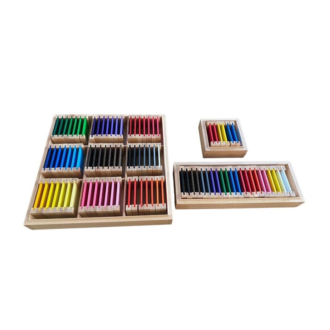 Montessori Color Tablets: Primary Color Learning Set - Etsy