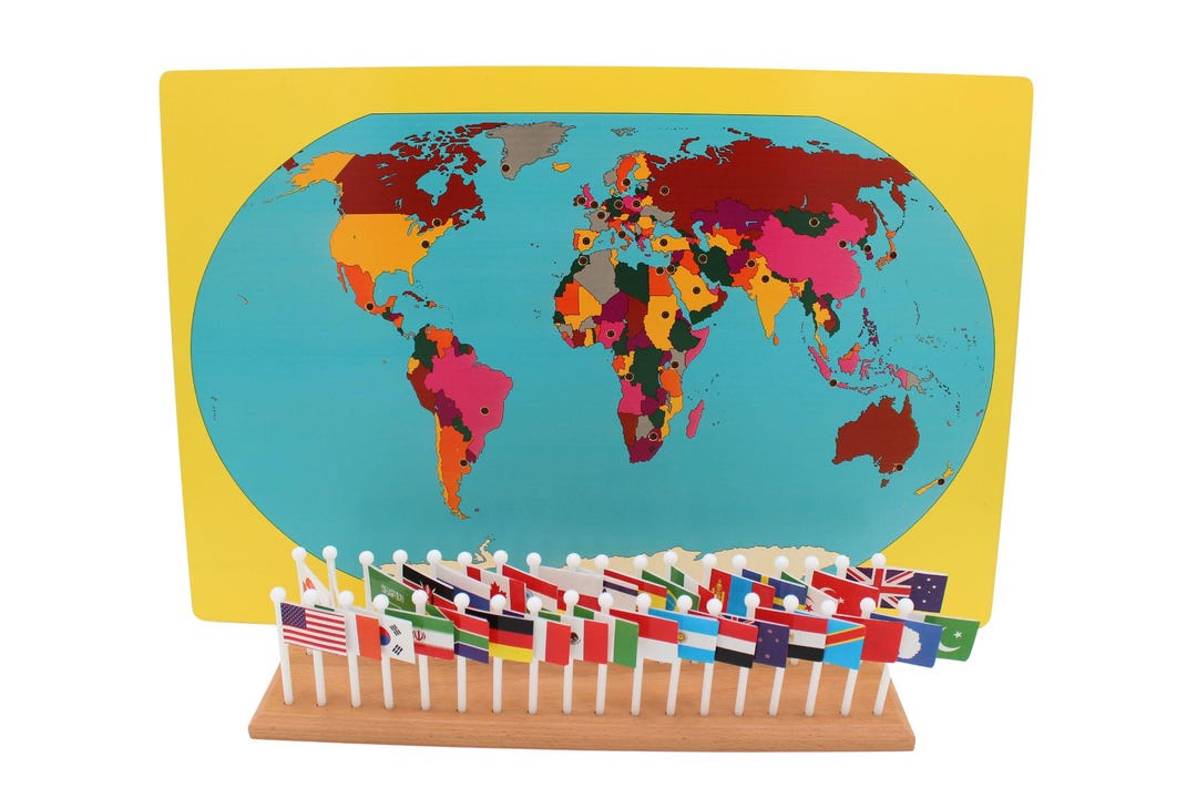 Montessori Geography Materials Flags of the World - Etsy