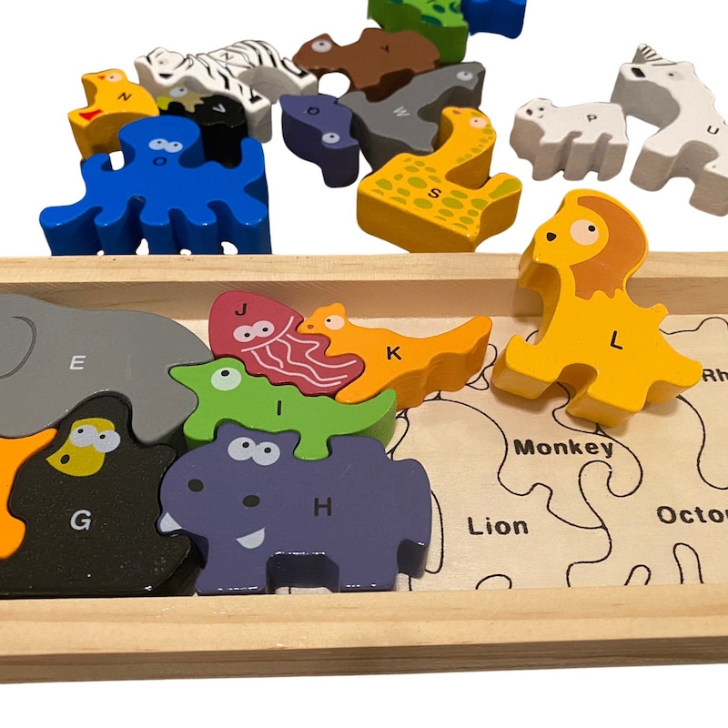 Wooden Alphabet Puzzle - Etsy