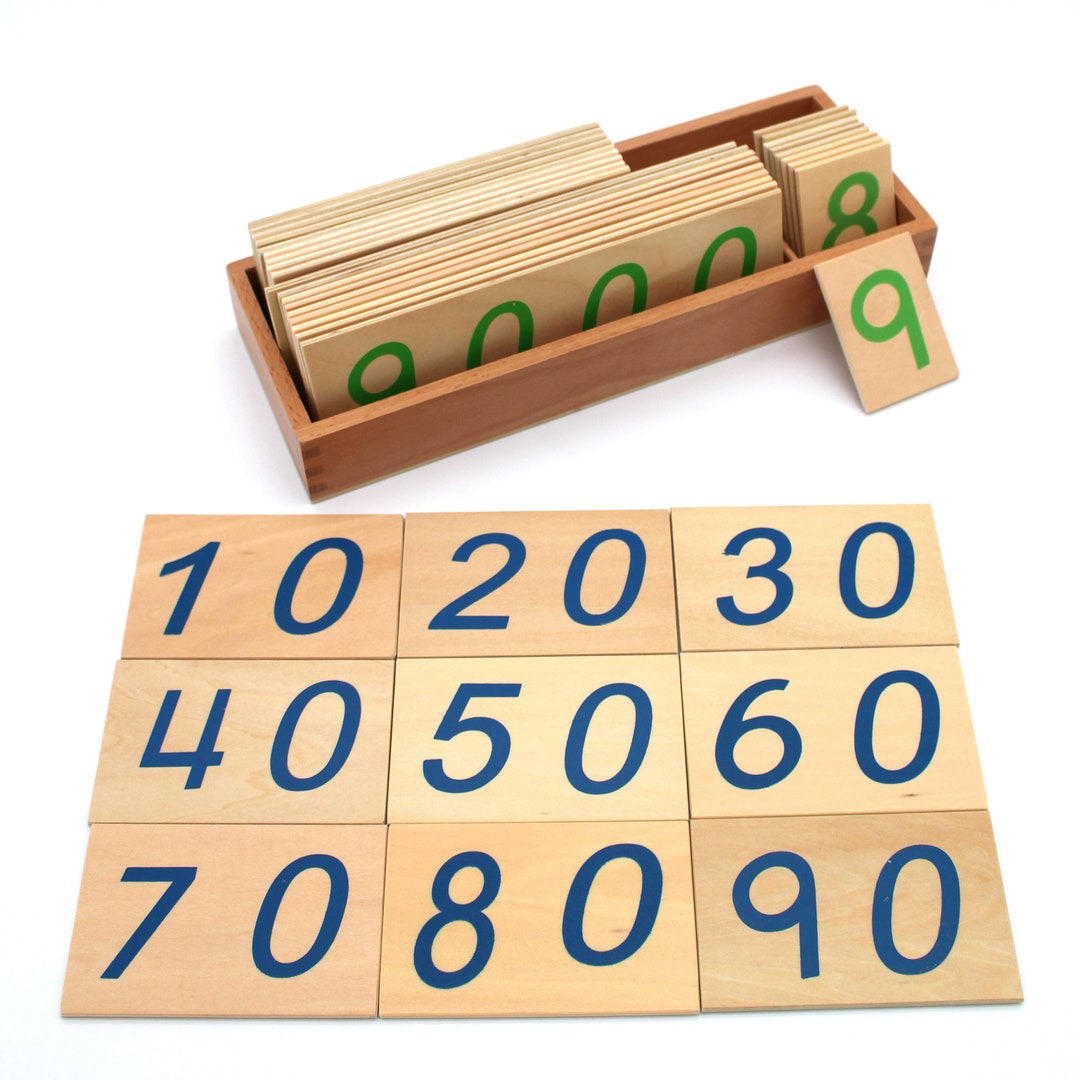 Montessori Mathematics Large Wooden Number Cards 1-9000 - Etsy