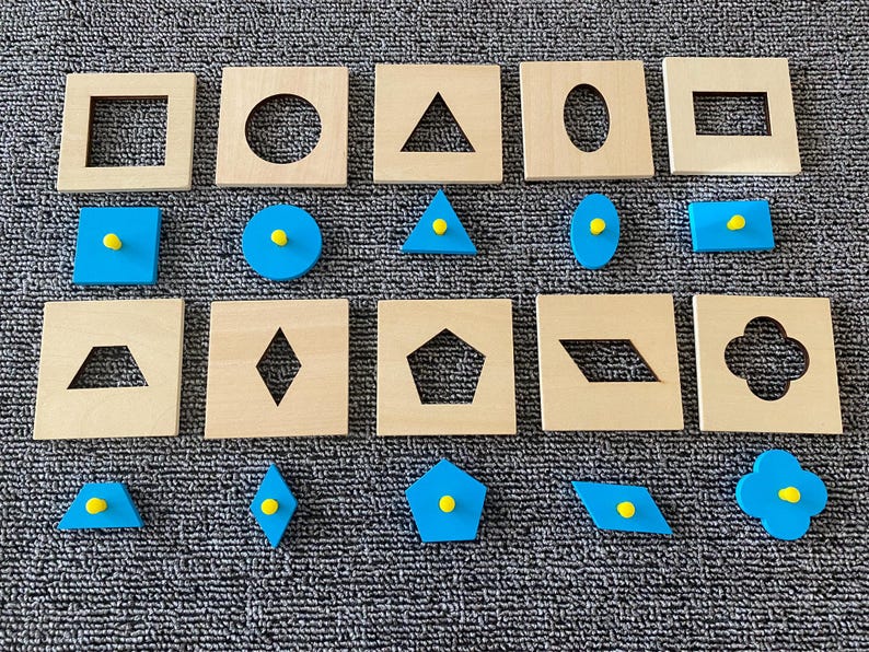 Montessori Materials Mini Geometric Shape Puzzles for Toddlers ...
