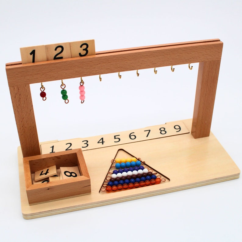 Montessori Math Bead Hanger: Color Bead Stairs & Number Tiles - Etsy