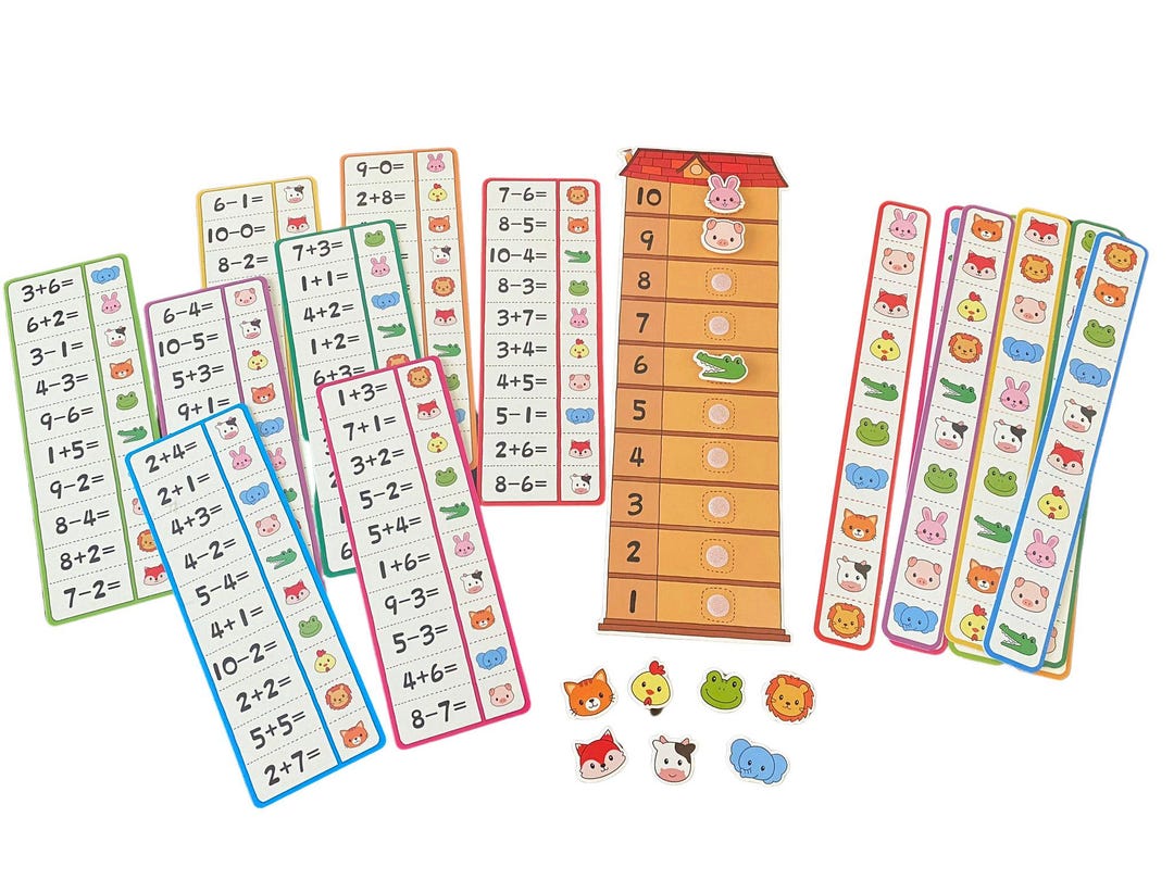Kids Math Practice With Animals Fun Math Addition Subtraction up to Ten ...