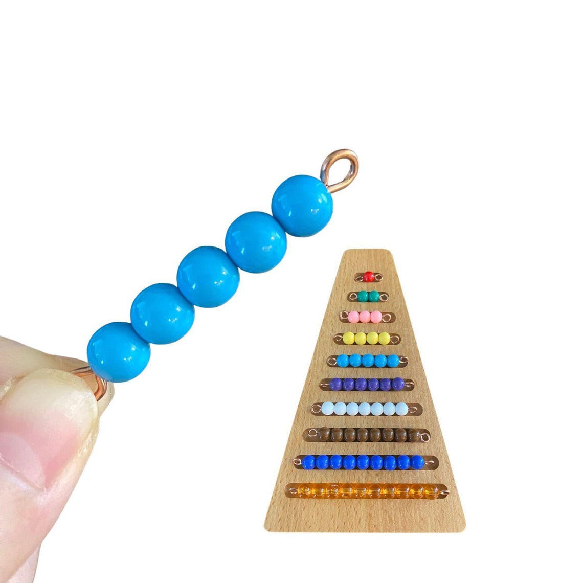 Montessori Math Materials Colored Bead Stairs Early Preschool Learning ...