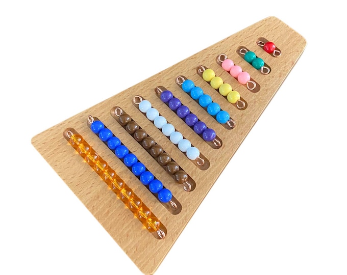 Montessori Math Materials Colored Bead Stairs Early Preschool Learning ...