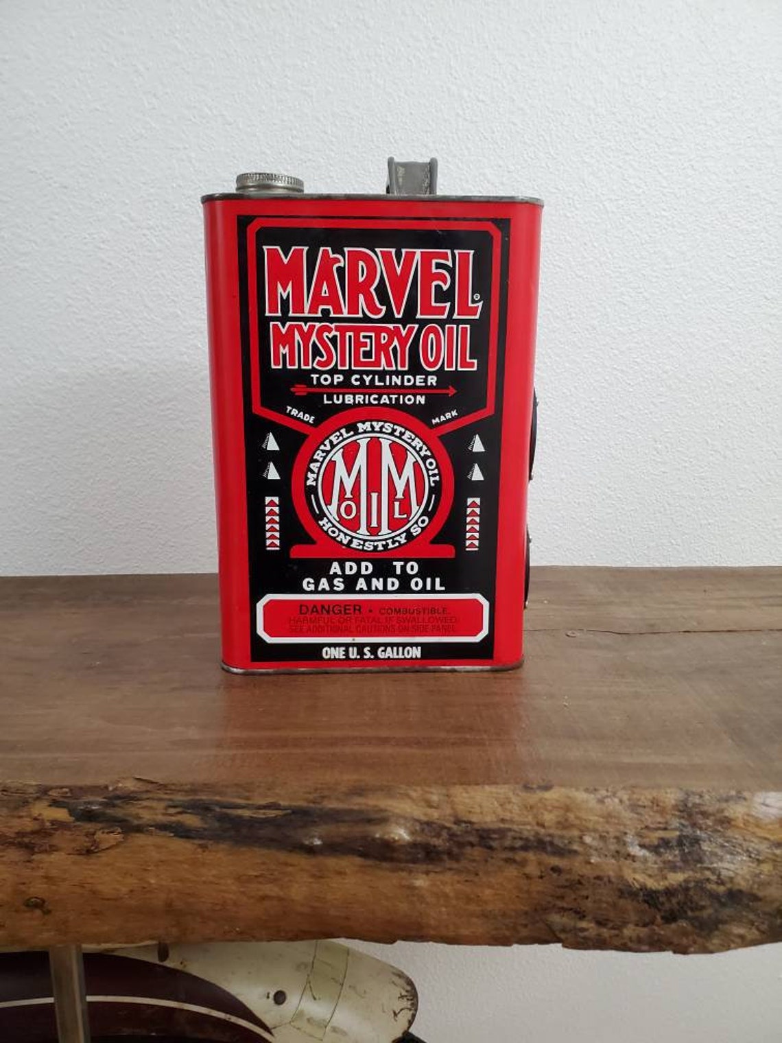 Vintage Marvel Mystery Oil Tin Can Upcycled and Converted to | Etsy