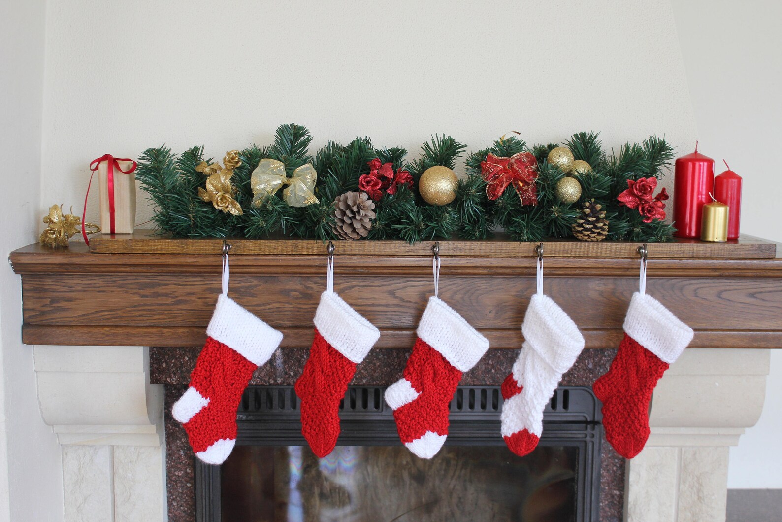 Christmas Stocking SET of 5 Christmas Stocking Mini Christmas Stocking ...