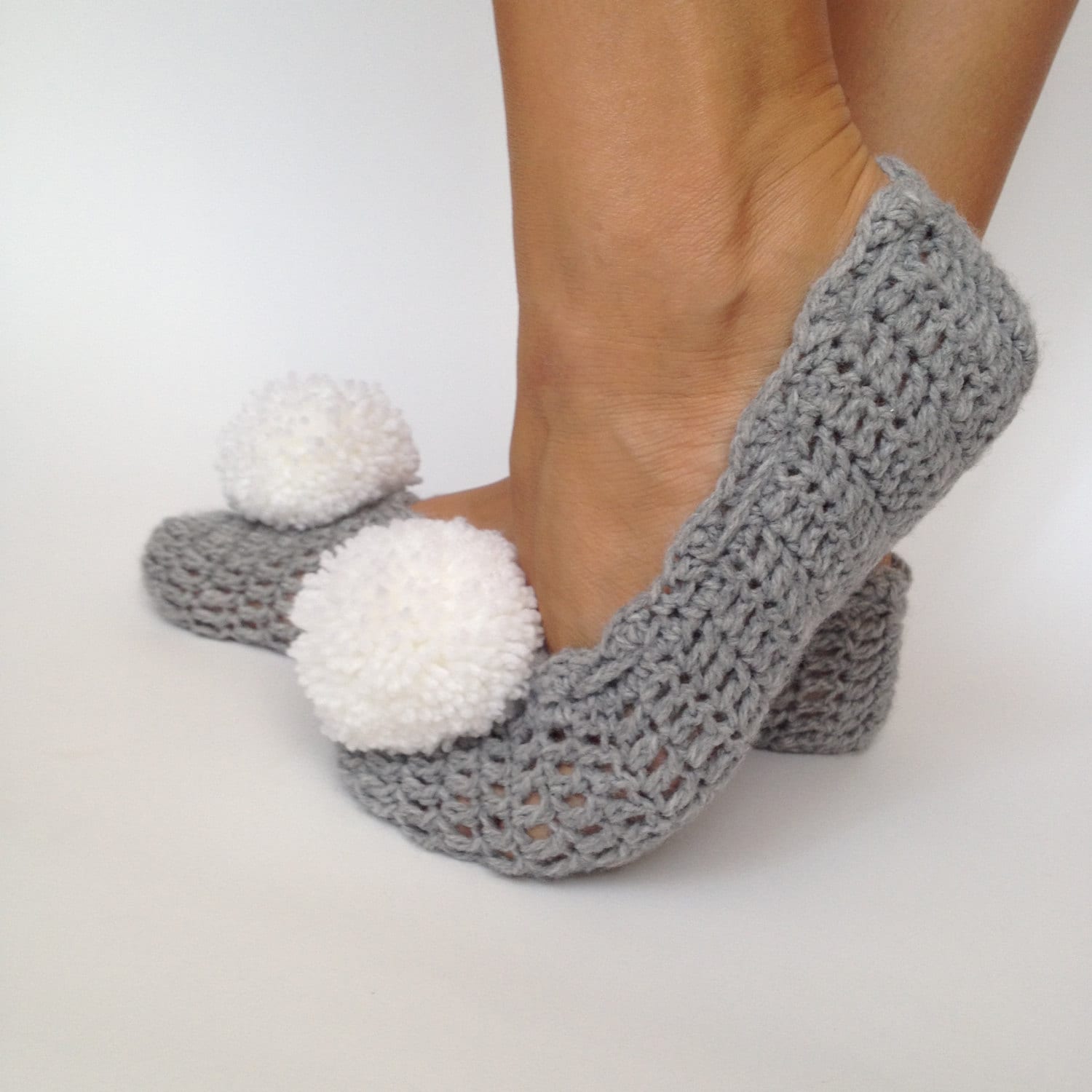 Crochet Slippers,christmas Stocking,ballet Flats,handmade Slippers ...
