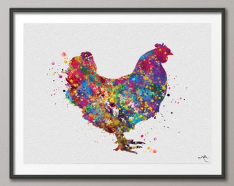 Chicken art | Etsy