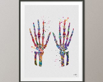 Skeleton Torso Watercolor Print Human Skeleton Anatomy Medical | Etsy