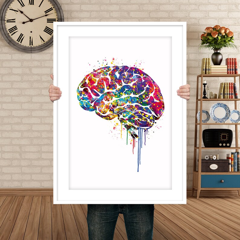 Brain Anatomy Watercolor Print Medical Art Science Art Wall | Etsy