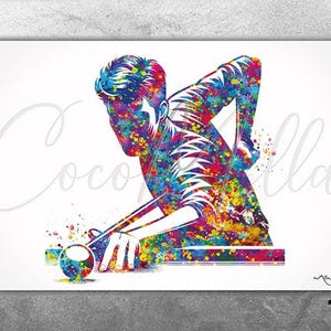 Billiards Watercolor Print Pool Art Snooker Art Wall Decor for Him Pool ...