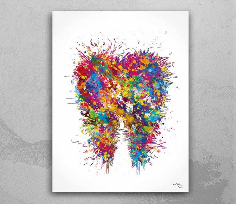 Tooth Art Watercolor Print Teeth Anatomical Art Dental Clinic - Etsy