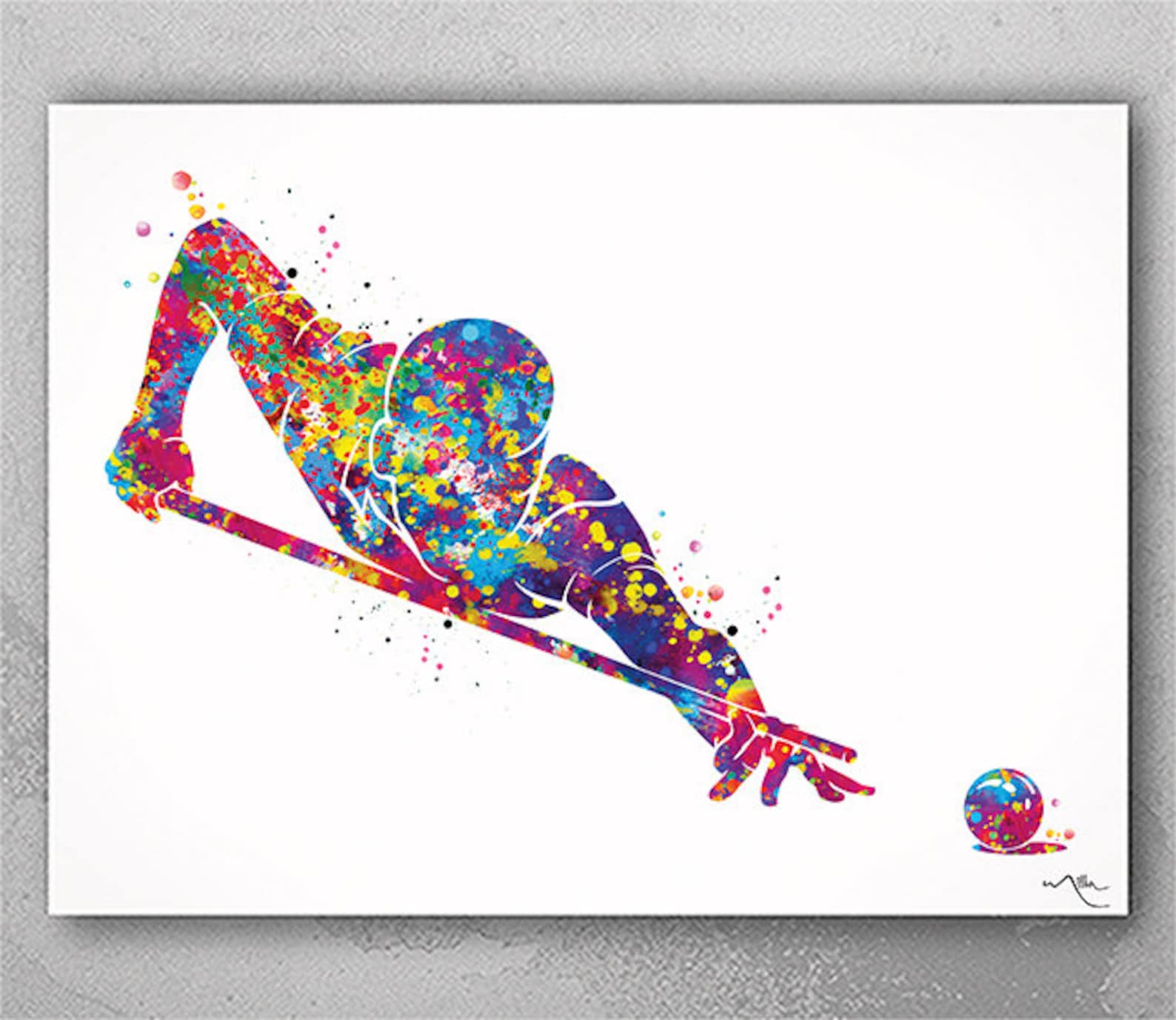 Billiards Watercolor Print Pool Art Snooker Art Wall Decor for - Etsy