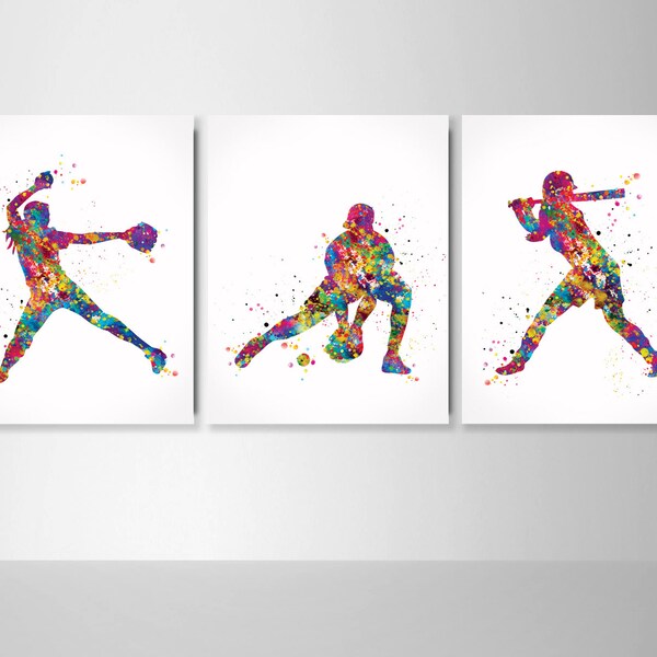 Girls Softball Art - Etsy